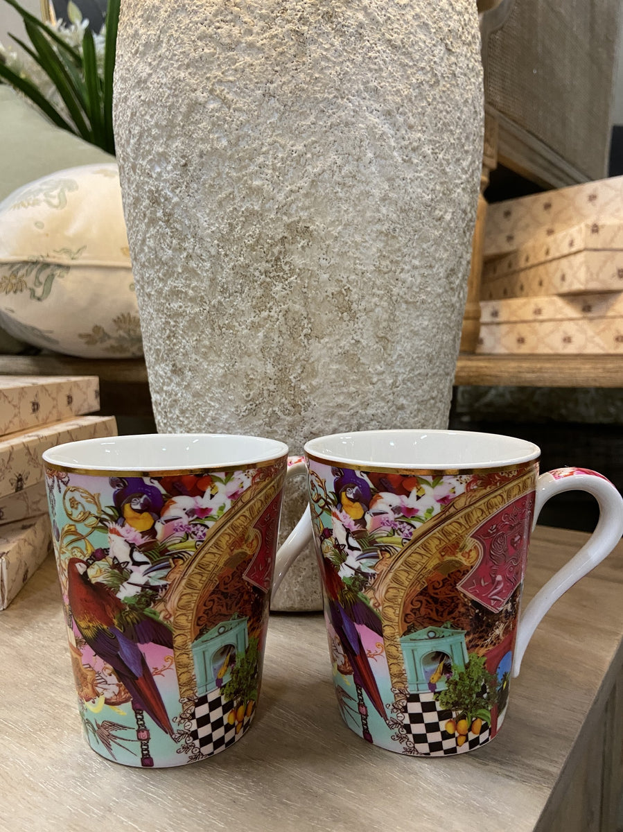 MUG MILANO COFFEE GOLD RED PARROT – Poyntons Nursery